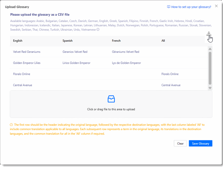 Adding a Glossary for Translate Conversations – Swifteq Apps - Zendesk ...